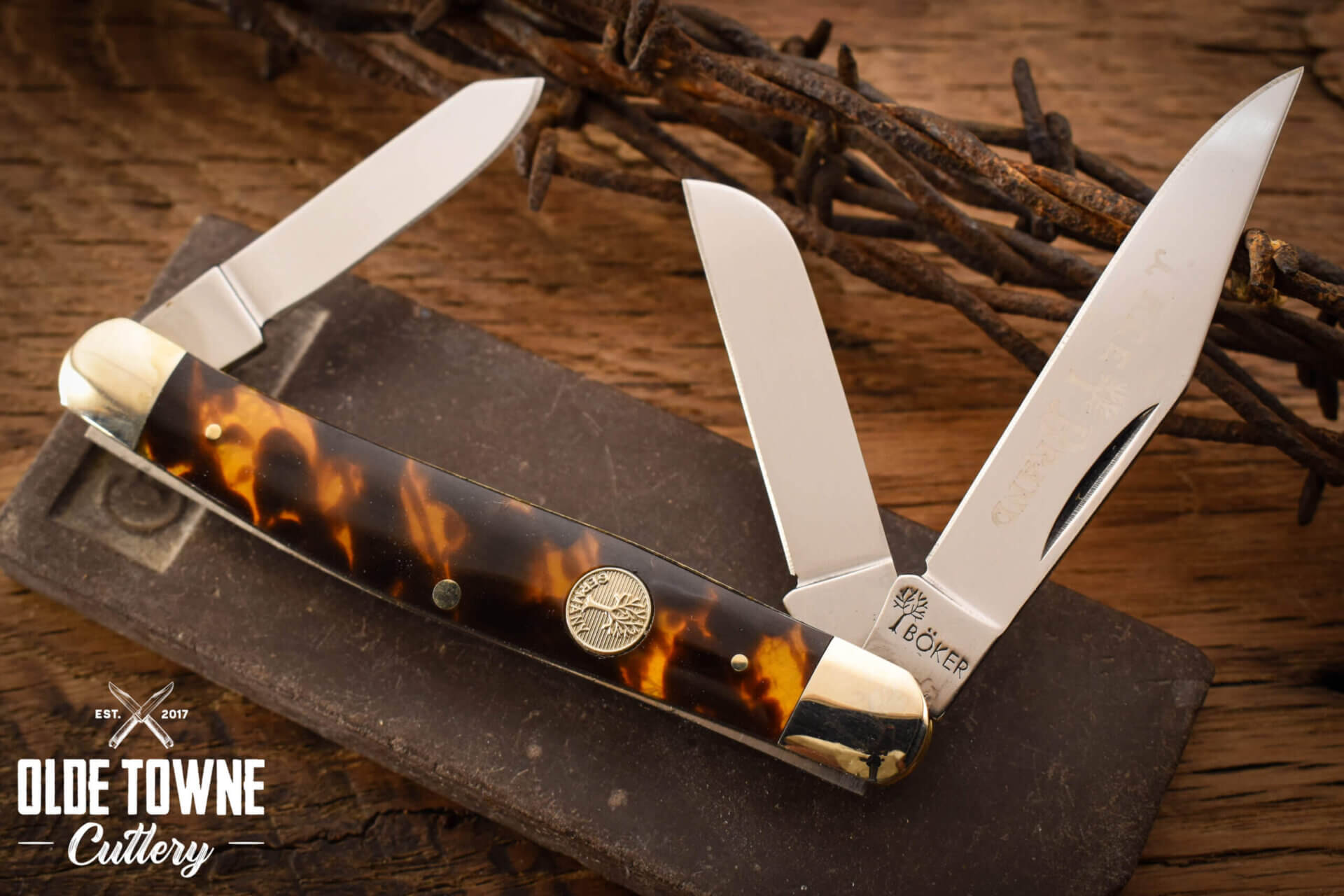 Boker Trapper tortoise shell traditional slipjoint knives for sale