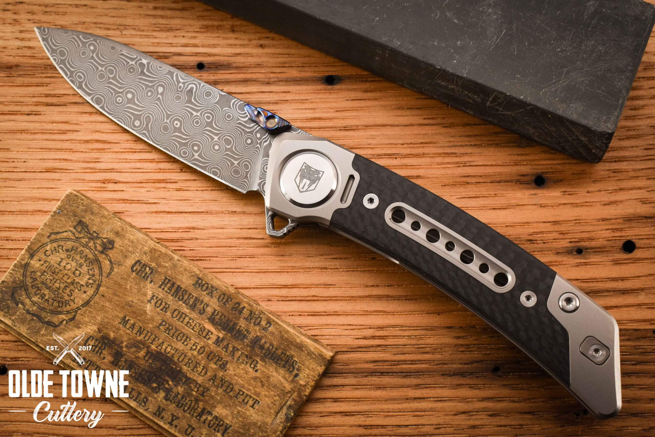 CobraTec Emperor Damascus Framelock folding knives near me