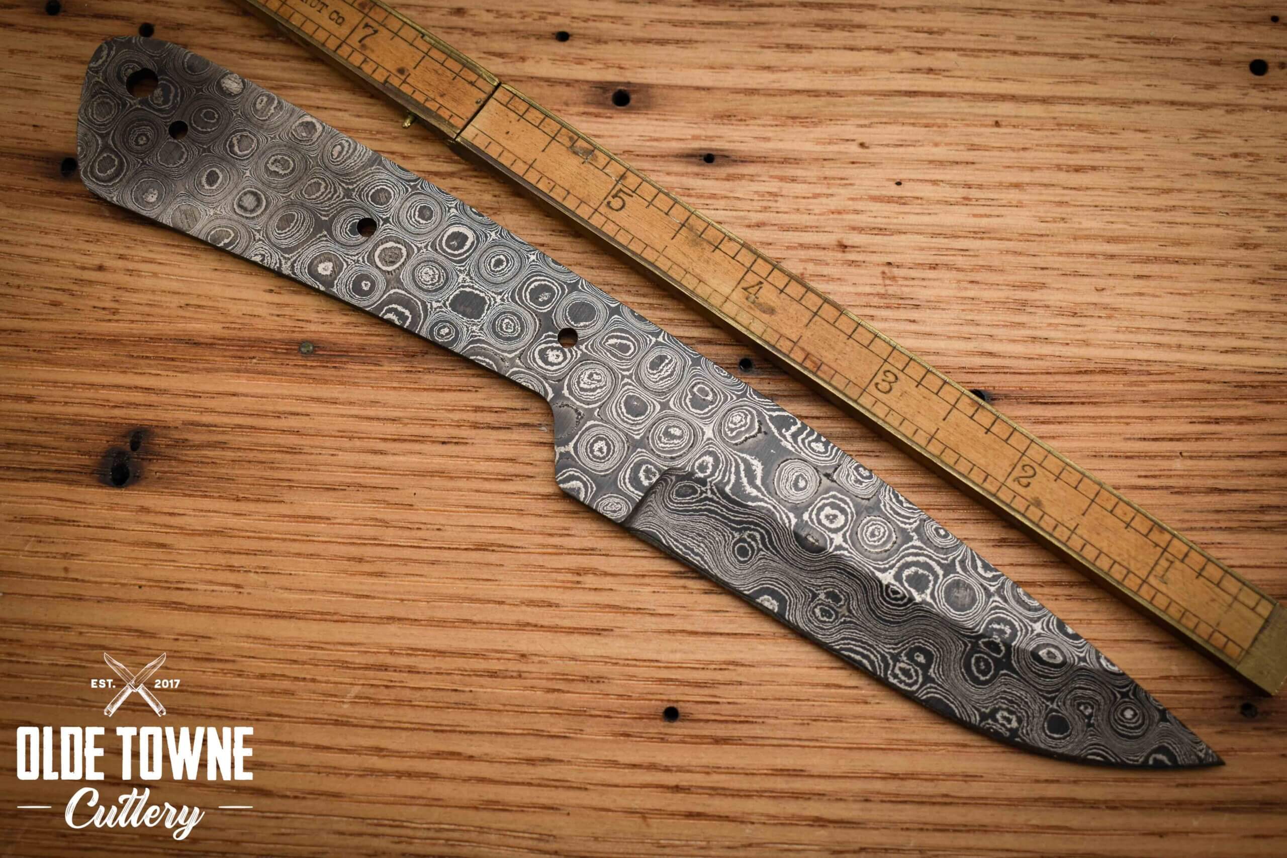 Alabama Damascus Drop Point EDC Knifemaking blanks for sale
